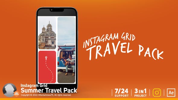 Download Instagram Travel Grid Pack - Videohive - aedownload.com