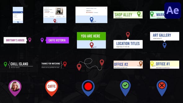 Download Location Pin Titles for After Effects - Videohive - aedownload.com