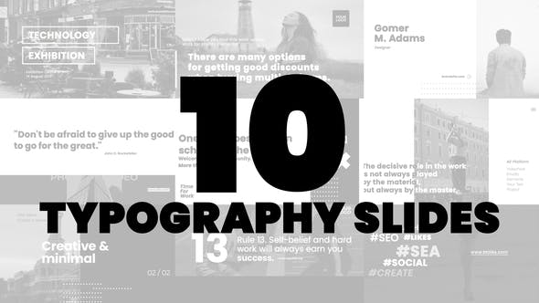 Download 10 Typography Slides - Videohive - aedownload.com