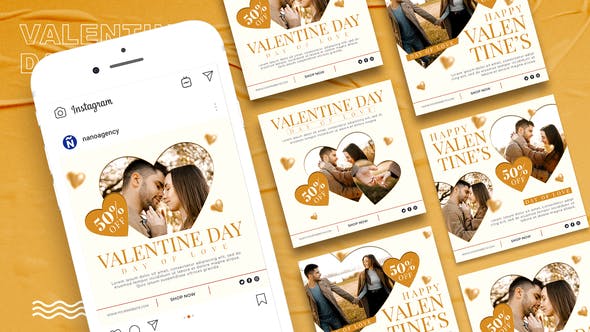 Download Happy Valentines Day Instagram post - Videohive - aedownload.com