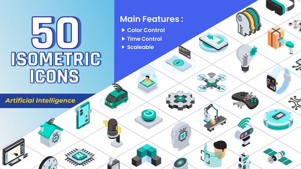 Download Isometric Icons - Artificial Intelligence - Videohive ...