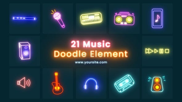 Download Top best Music Doodles Element Pack - Videohive - aedownload.com