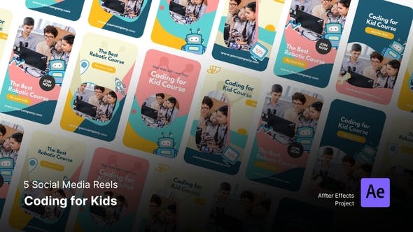 Download Kids Coding Course - Social Media Reels After Effect Template ...