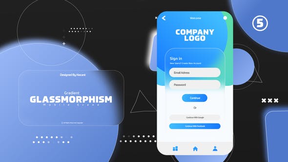 Download Gradient Glassmorphism Mobile Scene - Videohive - aedownload.com