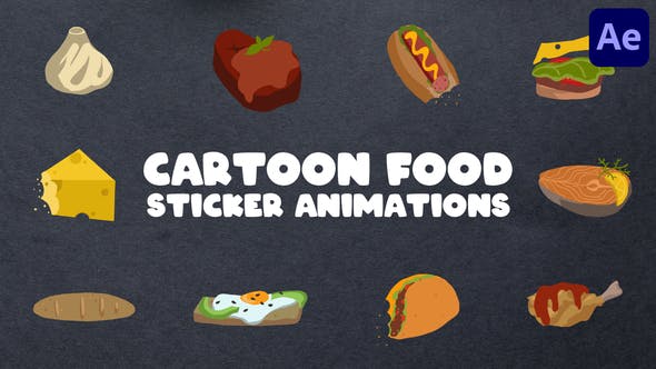 Download Cartoon Food Sticker Animations for After Effects - Videohive ...