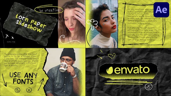 Download Torn Paper Slideshow for After Effects - Videohive - aedownload.com