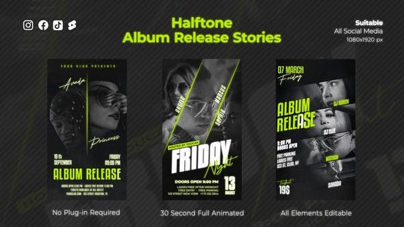 Download Halftone Album Release Stories - Videohive - aedownload.com