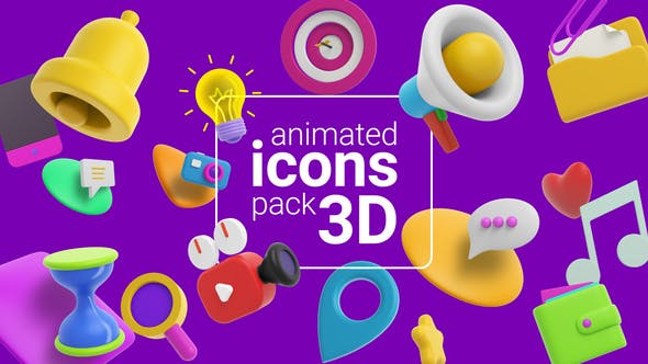 Download Animated Icons 3D - Videohive - aedownload.com