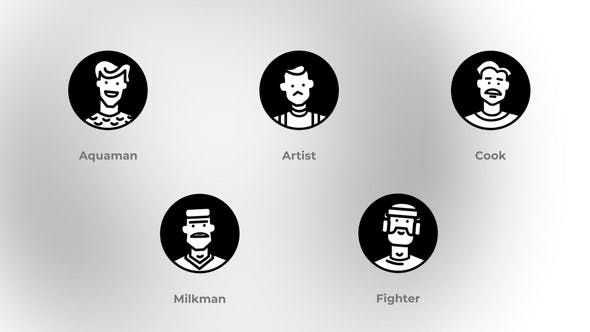 Download Black and White Avatars of Men - Avatars Concept - Videohive ...
