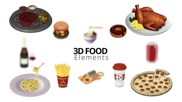 Download 3D Food Elements - Videohive - aedownload.com