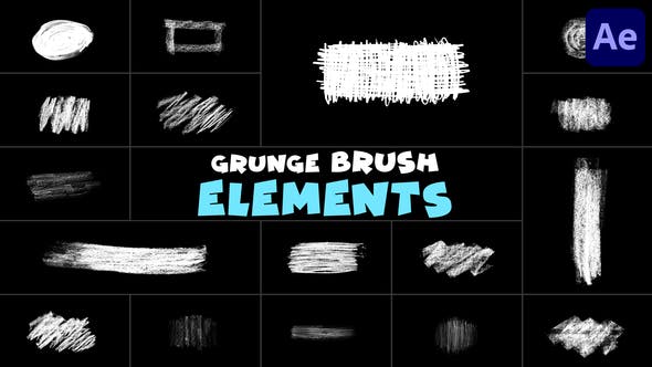 Download Grunge Brush Elements | After Effects - Videohive - aedownload.com