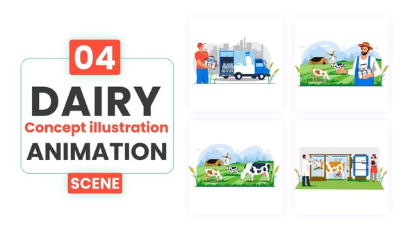 Download Dairy Concept Illustration Scene Animation | After Effect ...