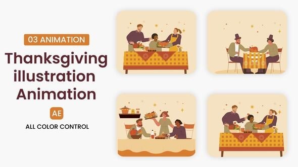 Download ThanksGiving Illustration Scene - Videohive - aedownload.com