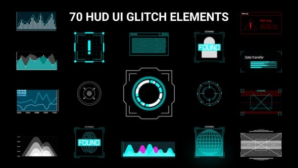 Download HUD UI Glitch Elements - Videohive - aedownload.com