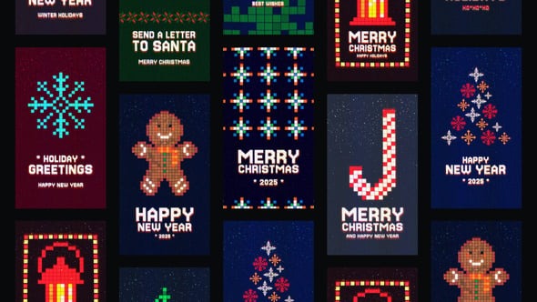Download New Year Pixel Stories - Videohive - aedownload.com