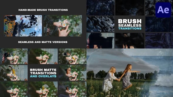 Download Hand-Made Brush Transitions And Overlays | After Effects ...