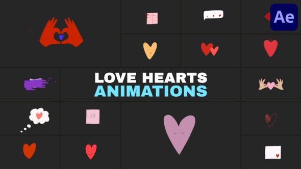 Download Love Hearts Animations | After Effects - Videohive ...