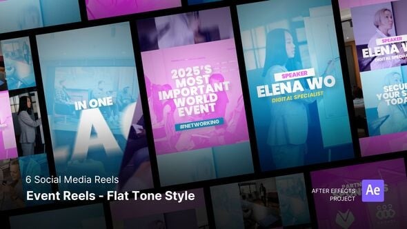 Download Social Media Reels - Event Reels Flat Tone Style After Effects ...