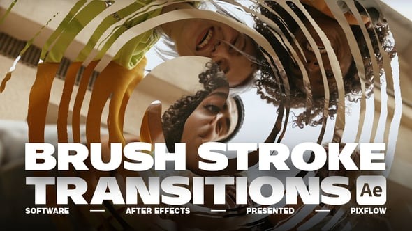 Download Brush Stroke Transitions V.2 For After Effects Videohive - aedownload.com
