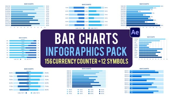 Download Bar Charts Infographics Pack Videohive - aedownload.com